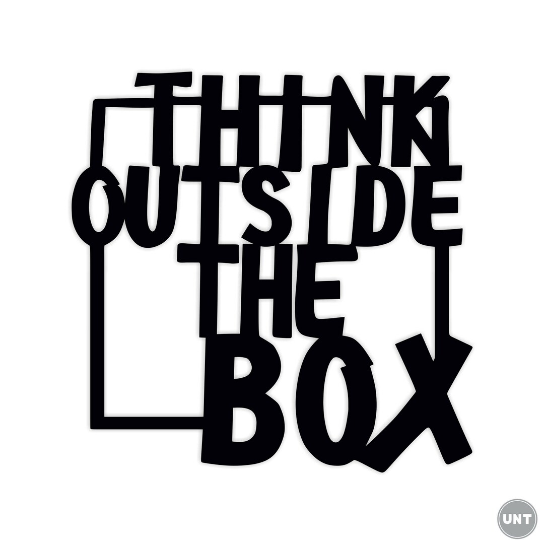 Think Outside the Box Inspirational Quote Wall Art, Motivational Wall ...