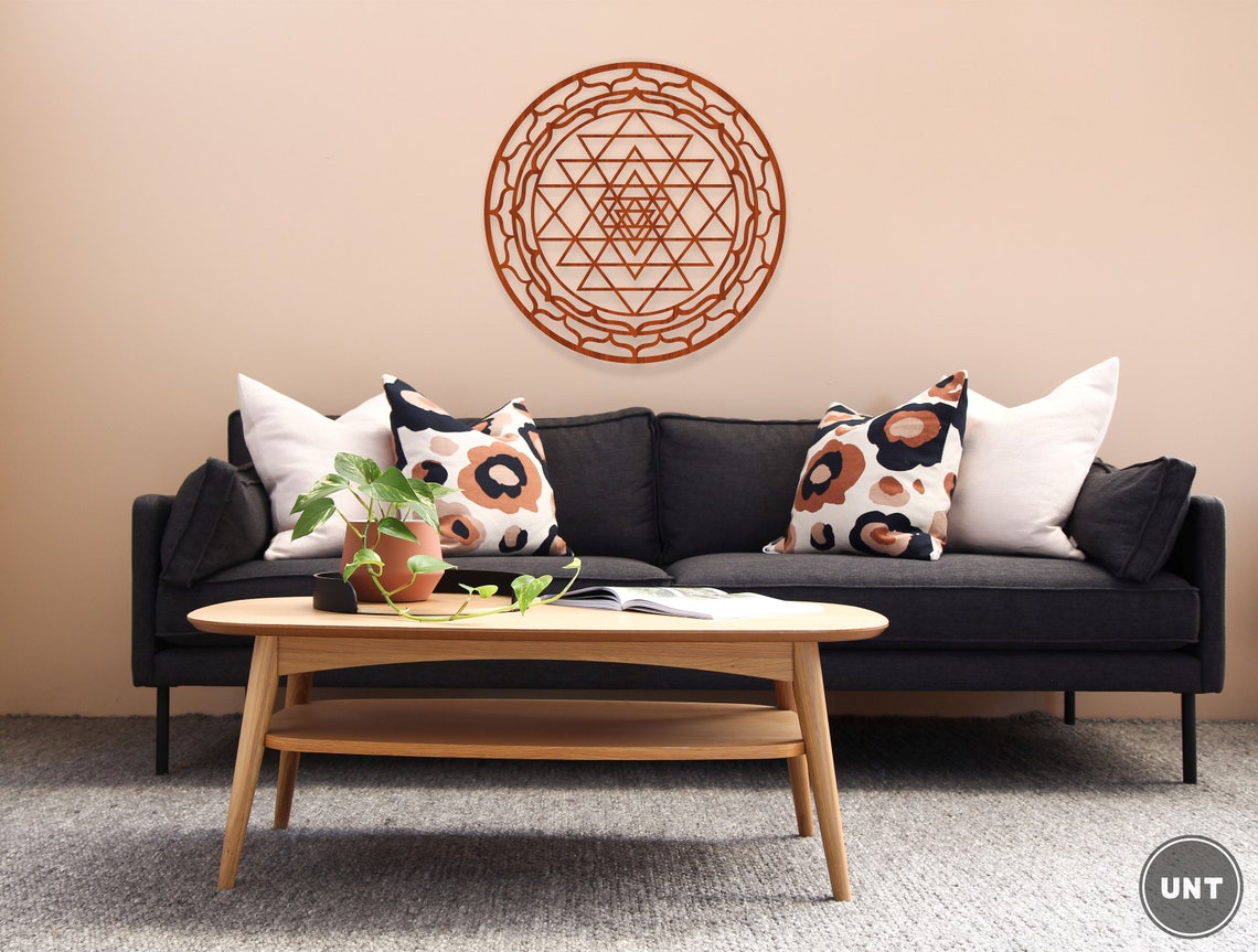 Sri Yantra Wall Art Wooden Wall Decoration Sacred Geometry | Etsy