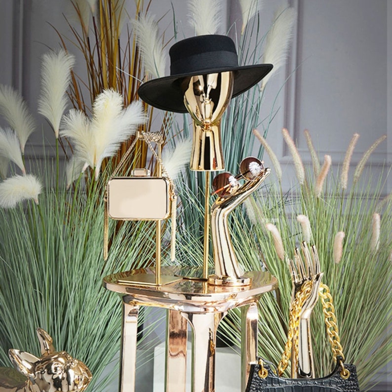 Luxury Chrome Silver Gold Head Display Dress Formplate | Etsy