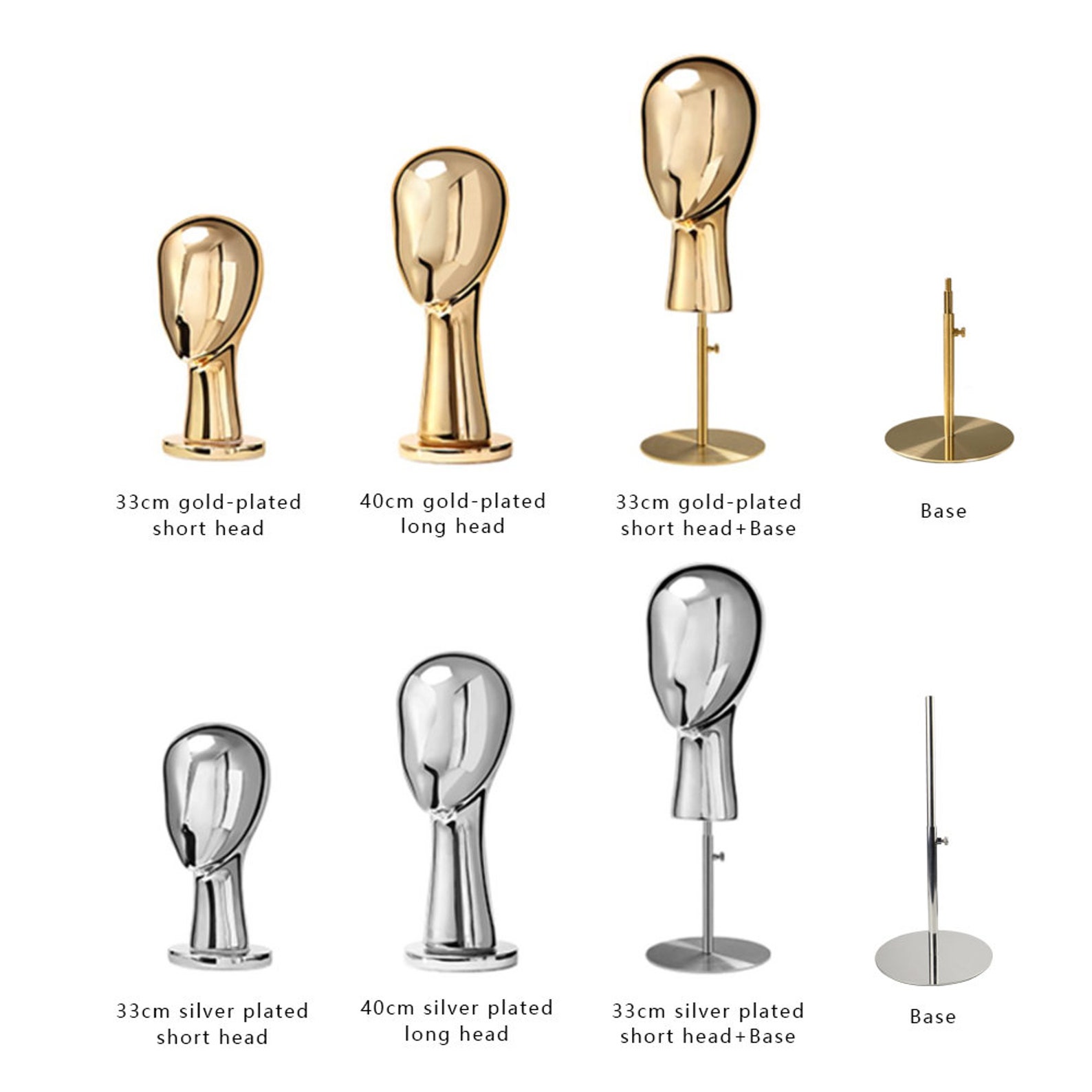 Luxury Chrome Silver Gold Head Display Dress Form,plate Mannequin Head ...