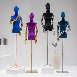 Half Body Velvet Display Mannequin Torso Female,colorful Velvet Dress ...