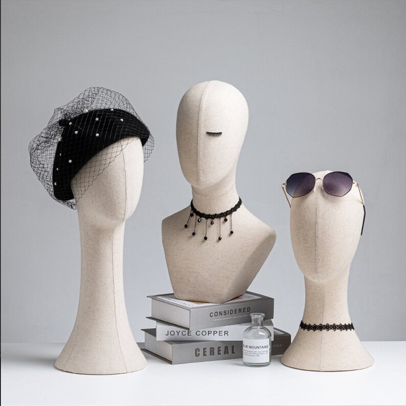 Fully Pinnable Velvet Linen Lace Fabric Mannequin Head - Etsy