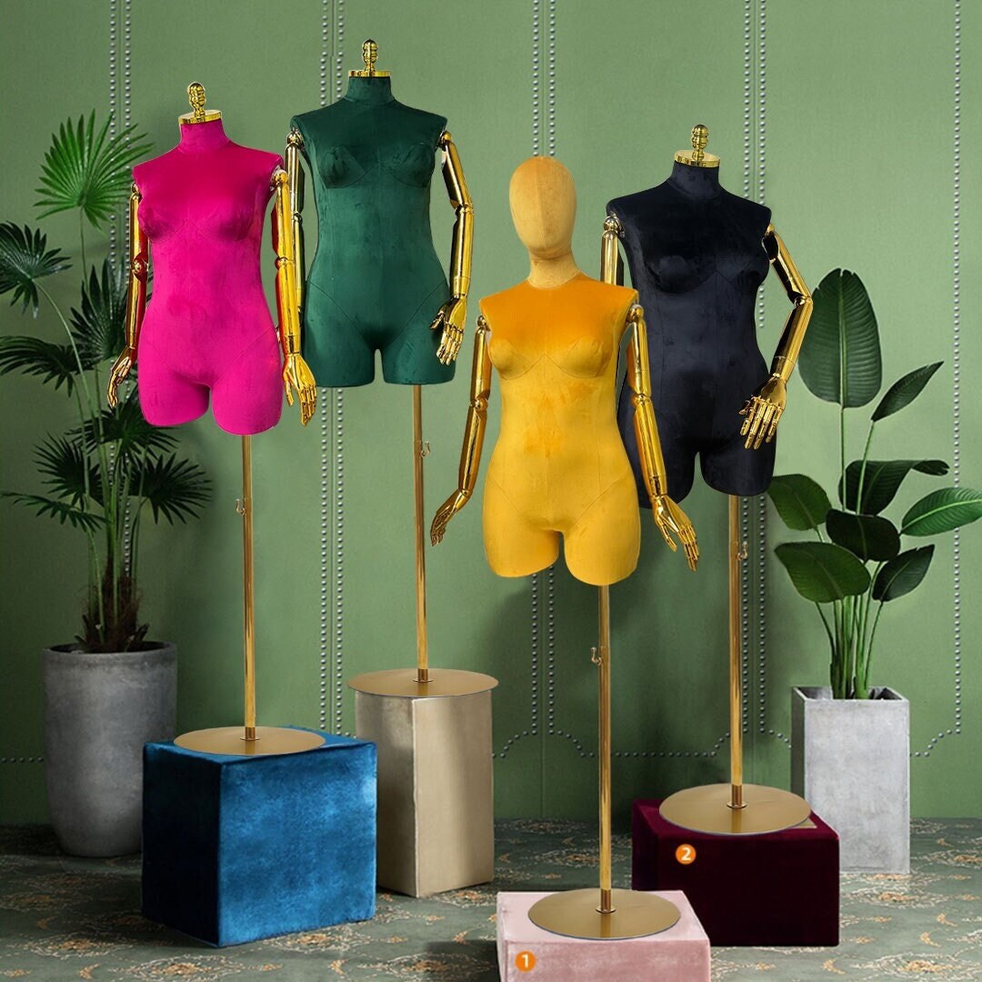 JM375 Luxury Plus Size Female Mannequin Torso With Gold Arms,half Body ...