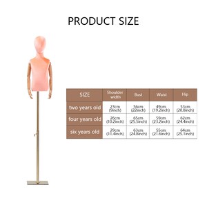 Half Body Unisex Kid Torso Mannequin Display Dress Form,child Colorful ...