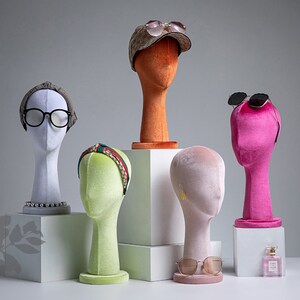 Luxury Female Colored Velvet Mannequin Head With Nosehat - Etsy