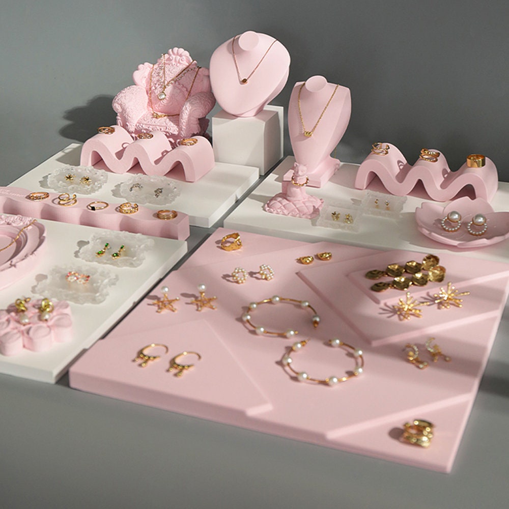 Jewelry Bust Display Stand Female Mannequin Torso Pink Plaster - Etsy