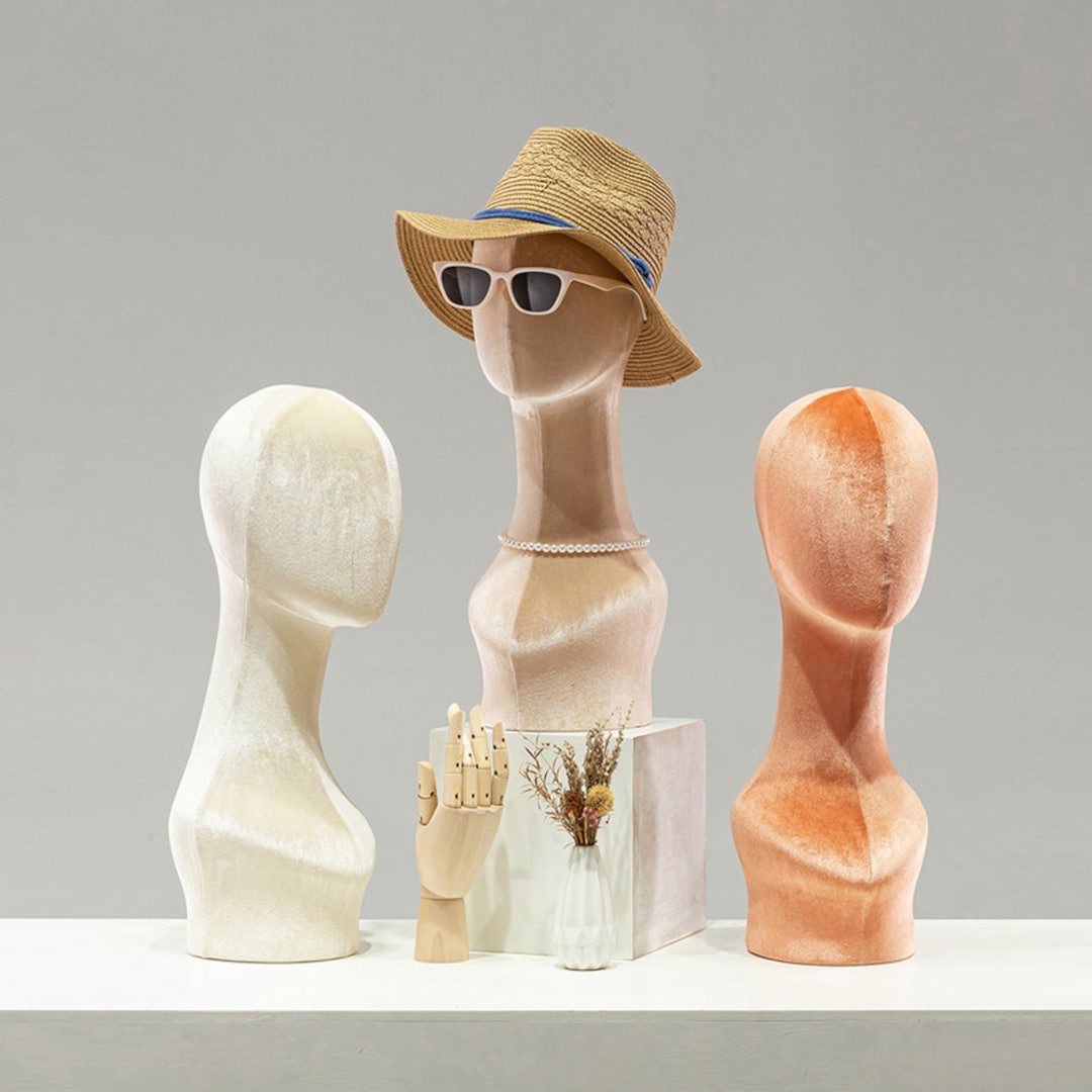 Luxury Colorful Velvet Mannequin Head Long Neck Model,manikin Head ...