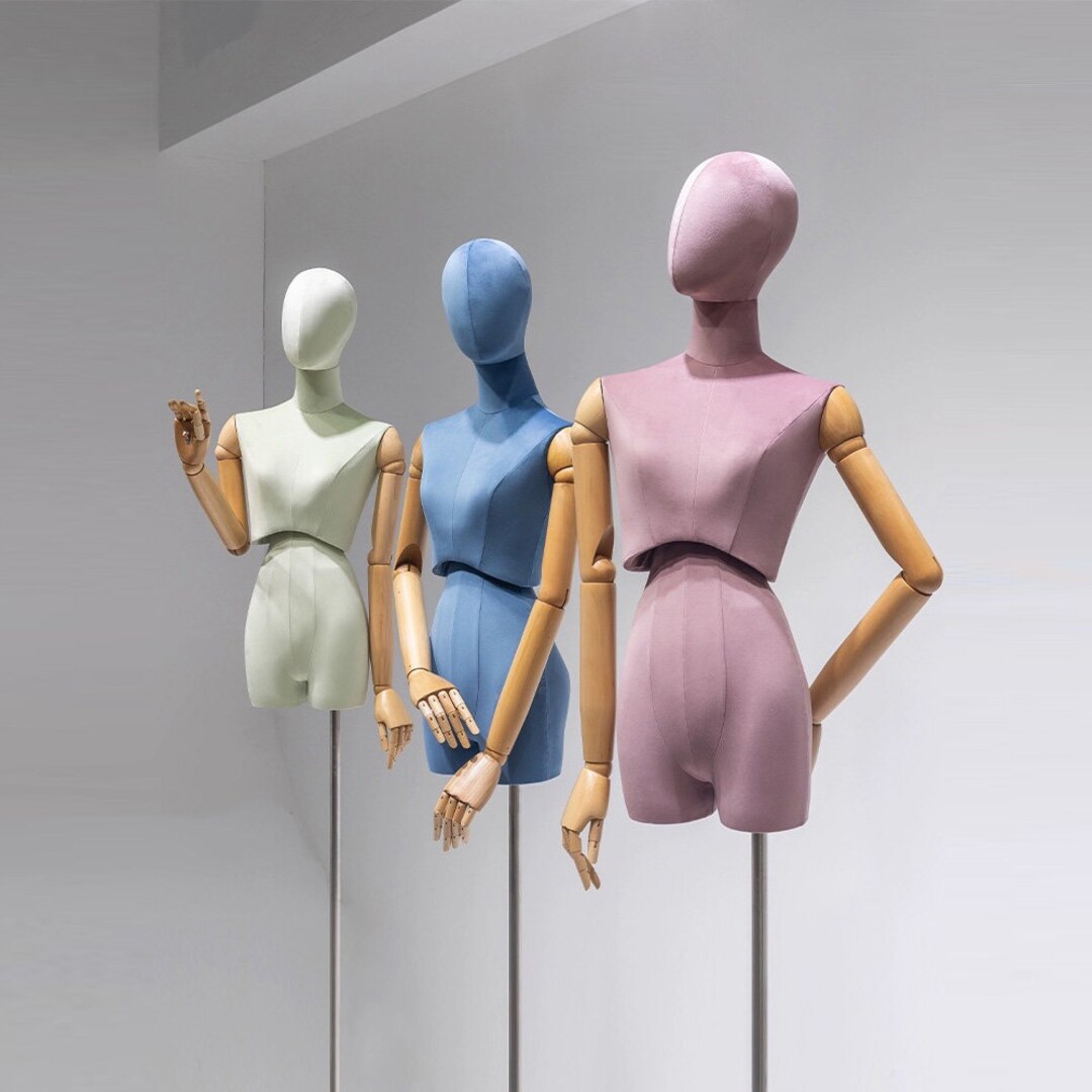 High Quality Female Velvet Mannequin Torso,twist Waist Fabric Wrapped ...