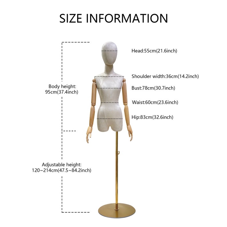 Shop Window Half Body Mannequin Torso Femaleadjustable - Etsy