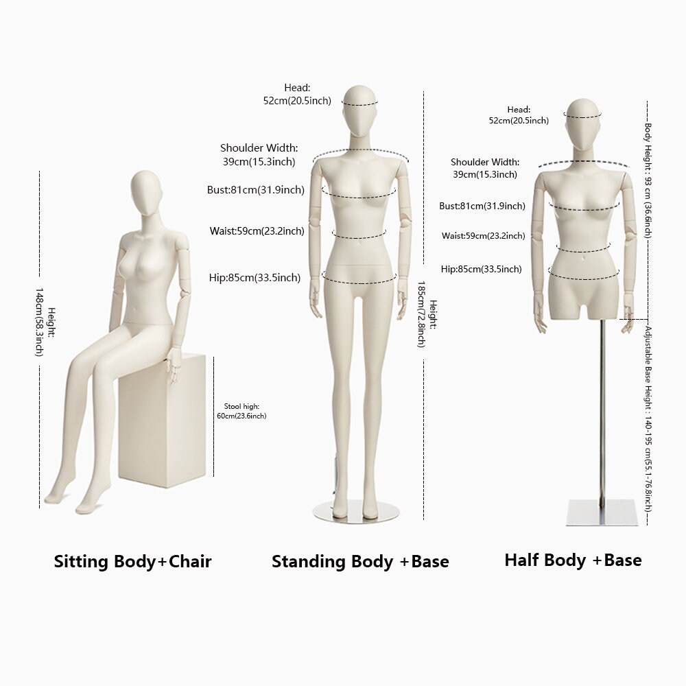 Luxury Half Full Body Female Display Dress Formbeige Bust | Etsy