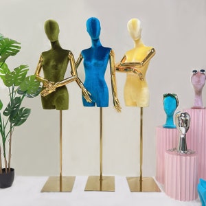 High End Female Torso Mannequin Dress Form,colorful Velvet Mannequin ...