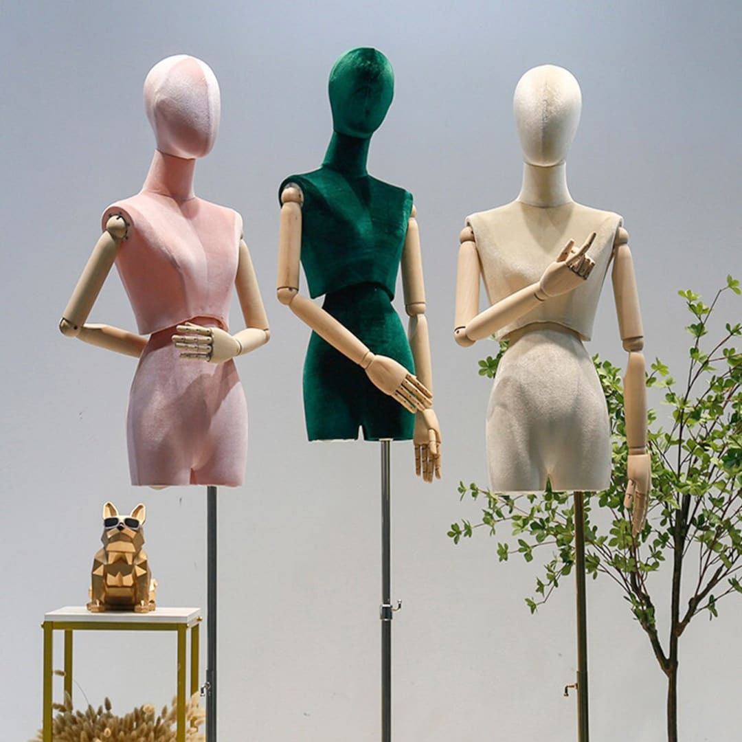 Luxury Half Body Female Velvet Mannequin Torso Stand,clothing Store ...