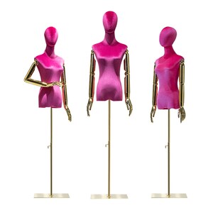 Half Body Velvet Display Mannequin Torso Female,colorful Velvet Dress ...