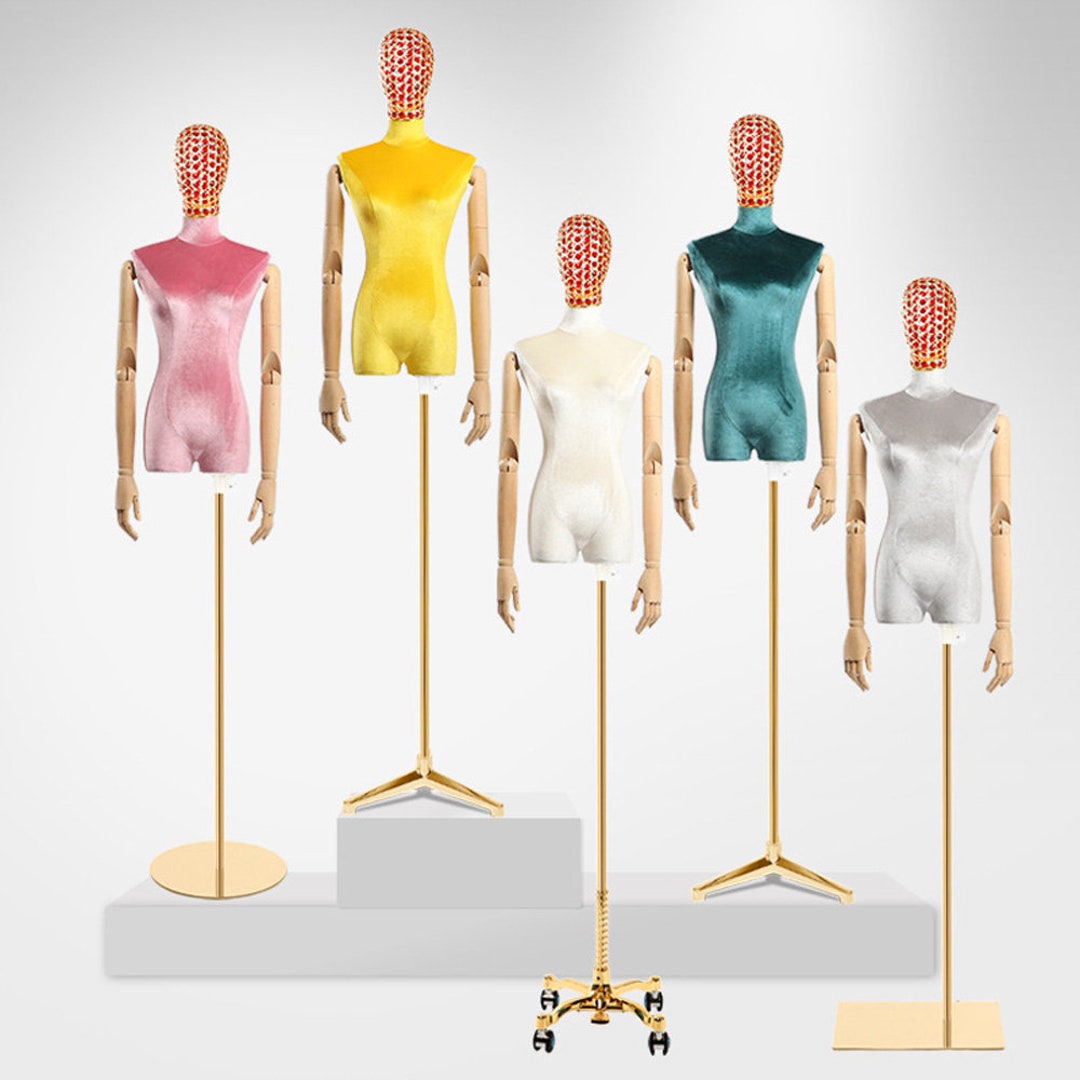 Luxury Female Velvet Mannequin Torso With Diamond Head,window Display ...