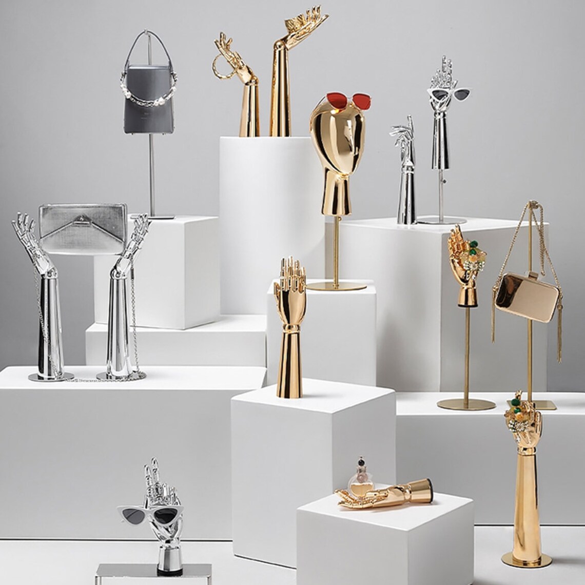 Luxury Chrome Silver Gold Head Display Dress Formplate | Etsy