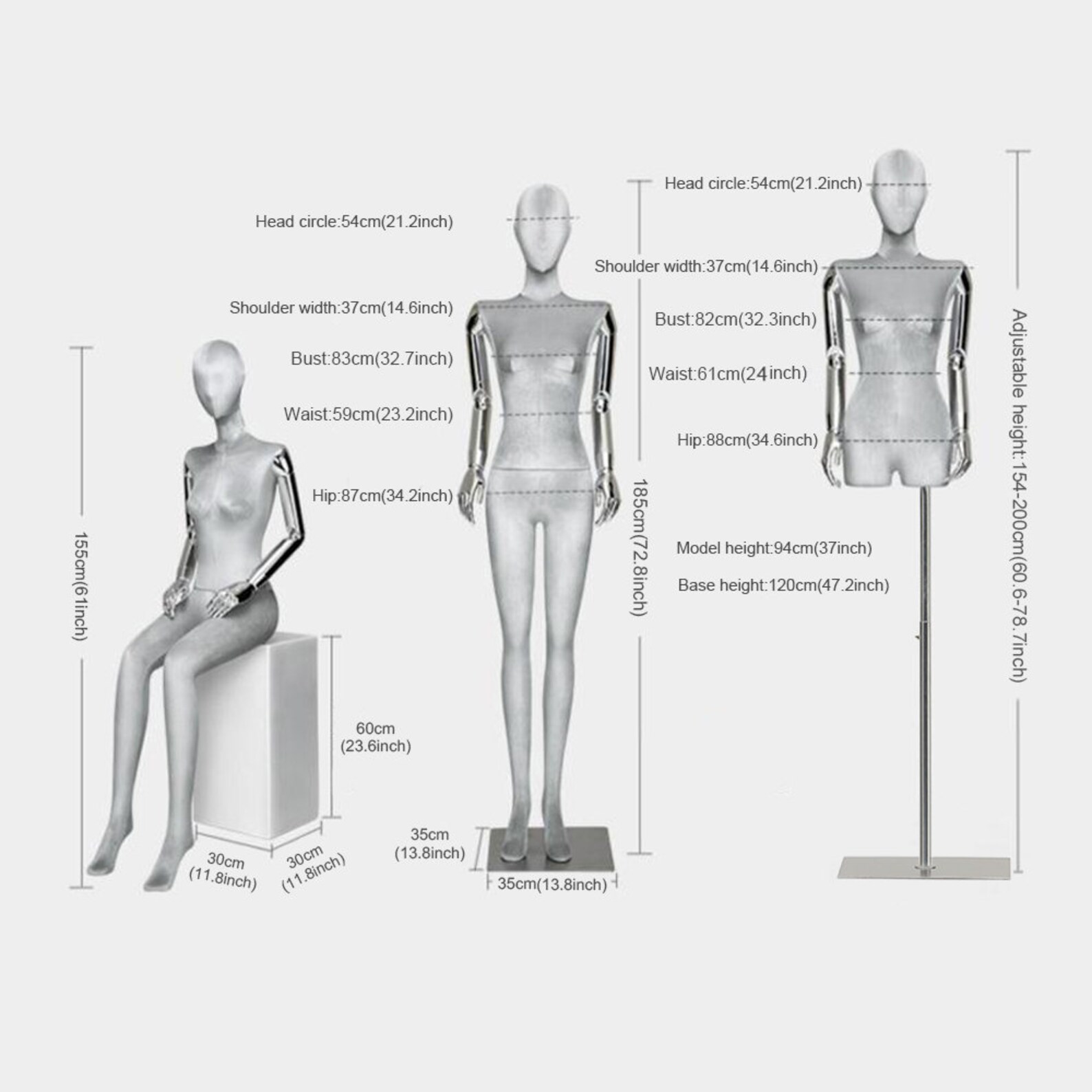 Full Body Half Body Female Display Dress Formstanding Sitting - Etsy