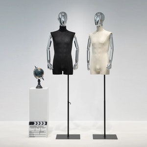 Half Body Male Mannequin Torso With Silver Gold Head,grey Black Beige ...