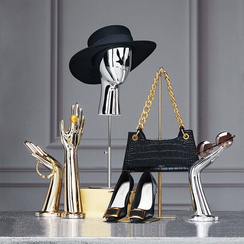 Luxury Chrome Silver Gold Head Display Dress Formplate | Etsy