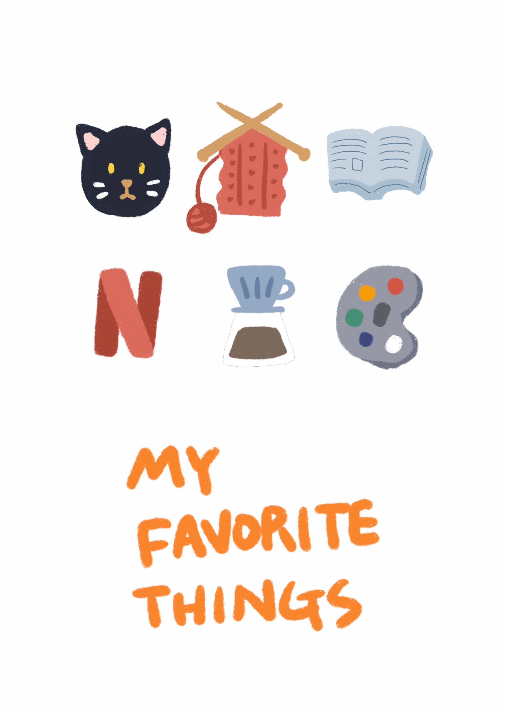My Favorite Things Digital Illust Card - Etsy