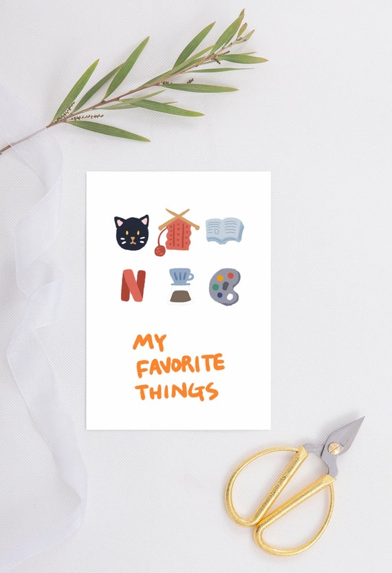 My Favorite Things Digital Illust Card | Etsy