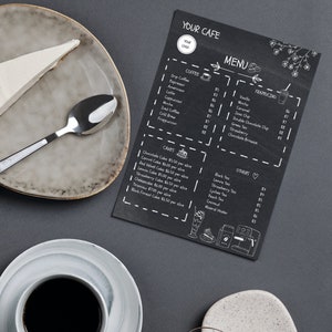 Chalkboard Style Cafe, Restaurant Menu Editable Canva Template ...