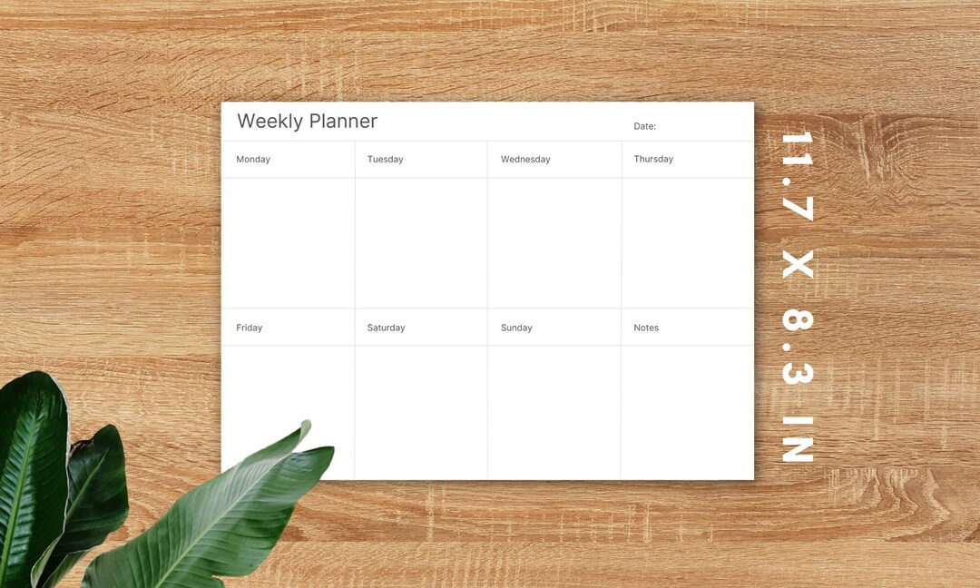 Printable Minimalist Weekly Planner Schedule, Planner Organiser to Do ...