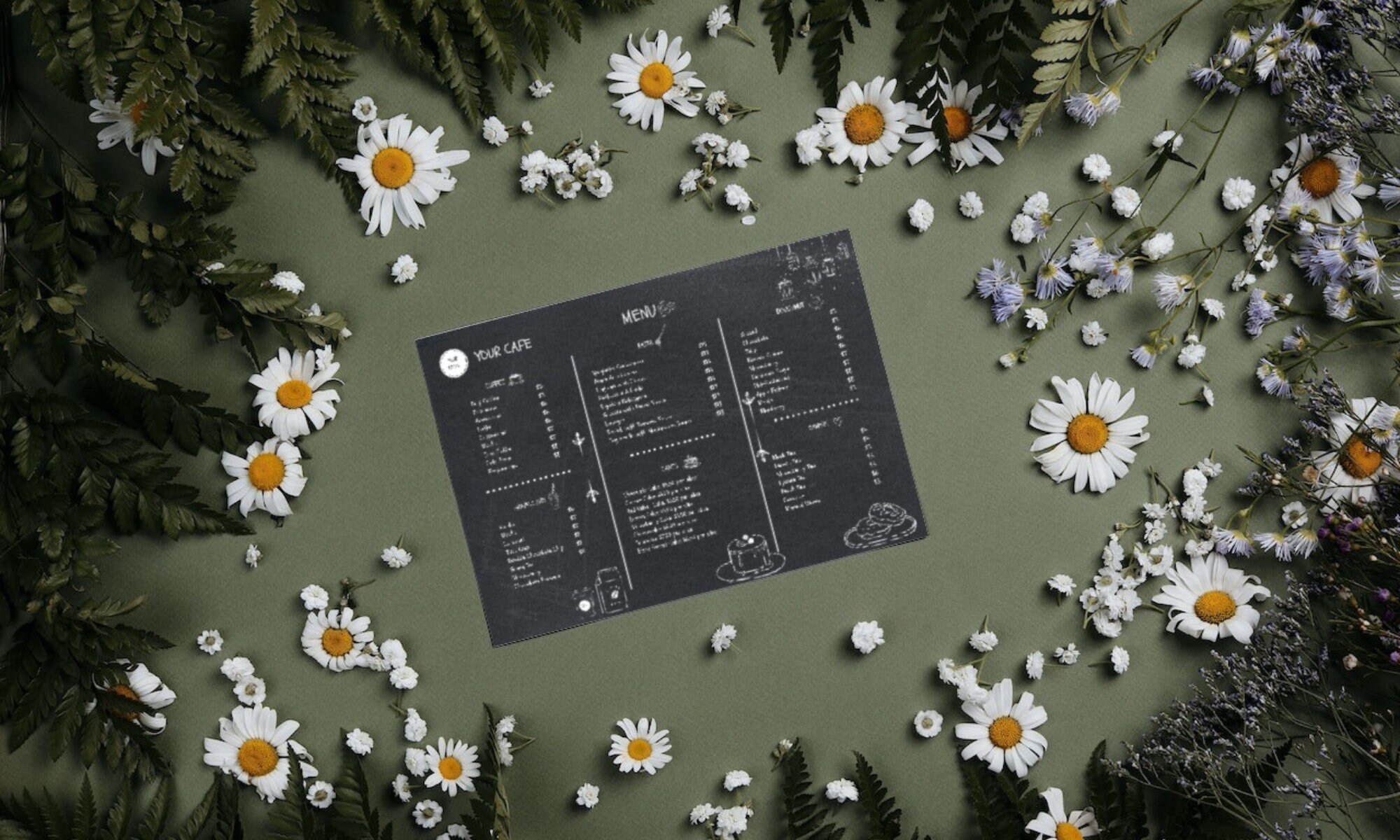 Chalkboard Theme Cafe Menu, Editable Canva Menu Template for Restaurant ...