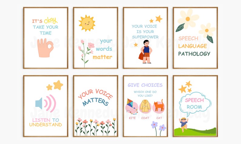 Speech Therapy Poster Bundle, 30 Speech Therapy Room Wall Decor, SLP ...