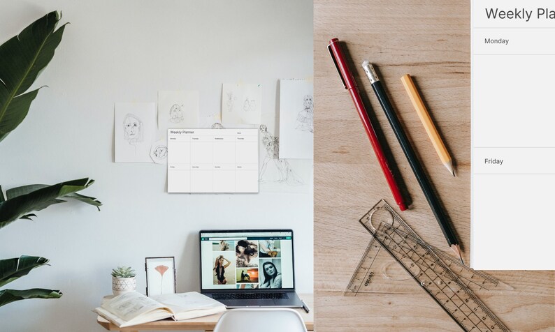 Printable Minimalist Weekly Planner Schedule, Planner Organiser to Do ...