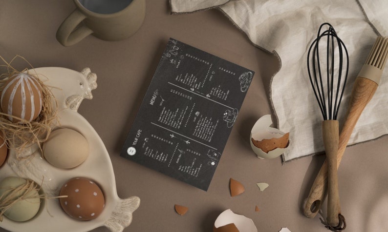 Chalkboard Theme Cafe Menu, Editable Canva Menu Template for Restaurant ...