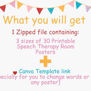 Speech Therapy Poster Bundle, 30 Speech Therapy Room Wall Decor, SLP ...