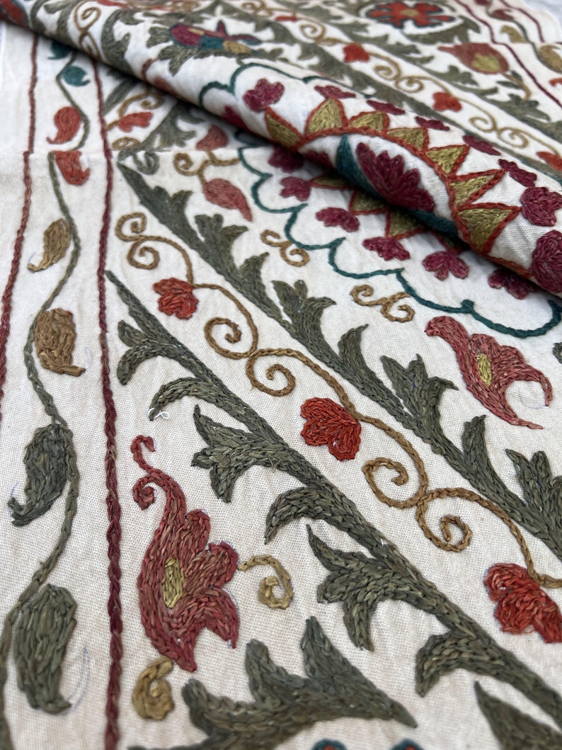 Classic Uzbek Suzani Throw With Pomegranate Design, Suzani Textile ...
