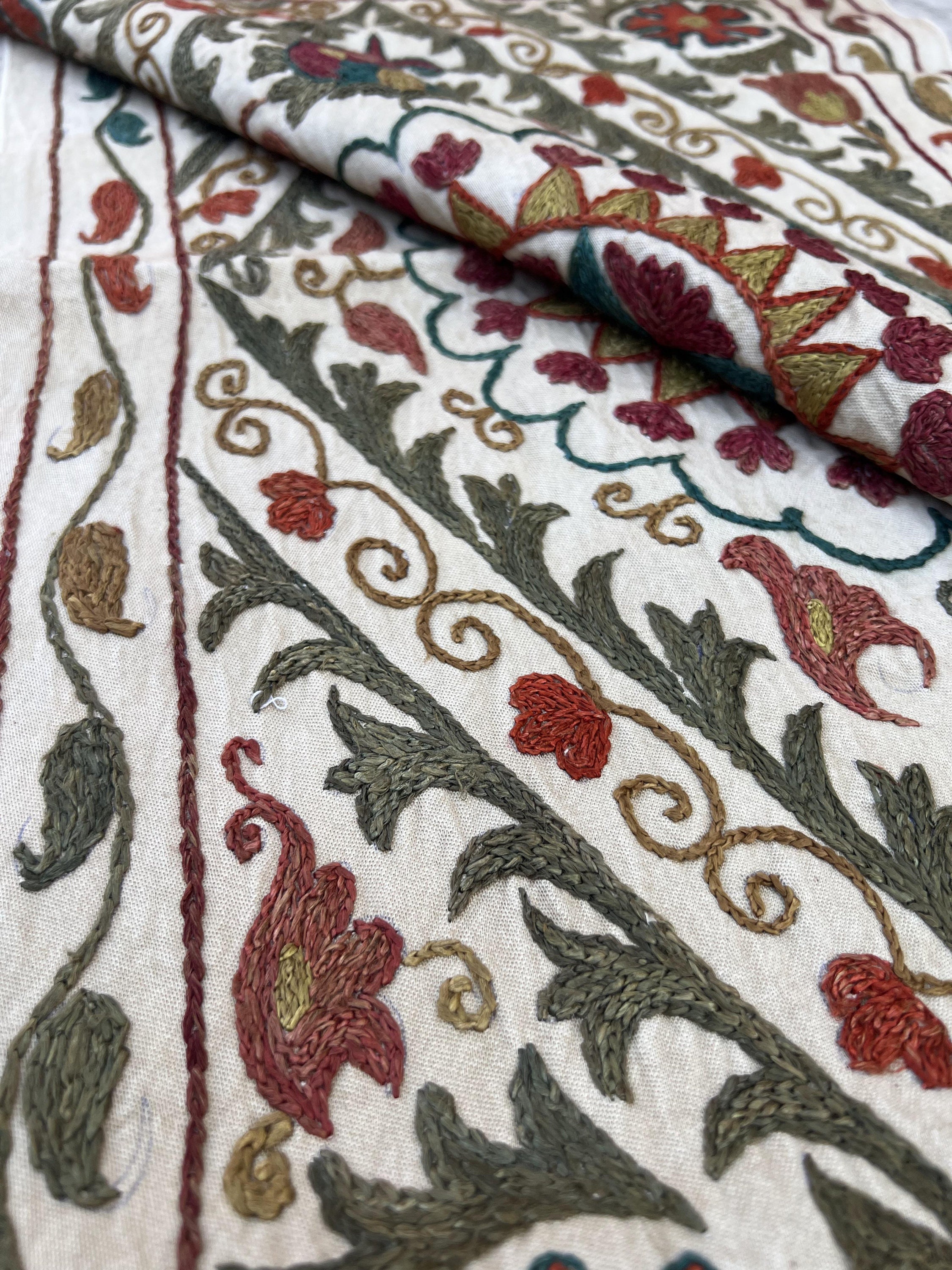 Classic Uzbek Suzani Throw With Pomegranate Design, Suzani Textile ...