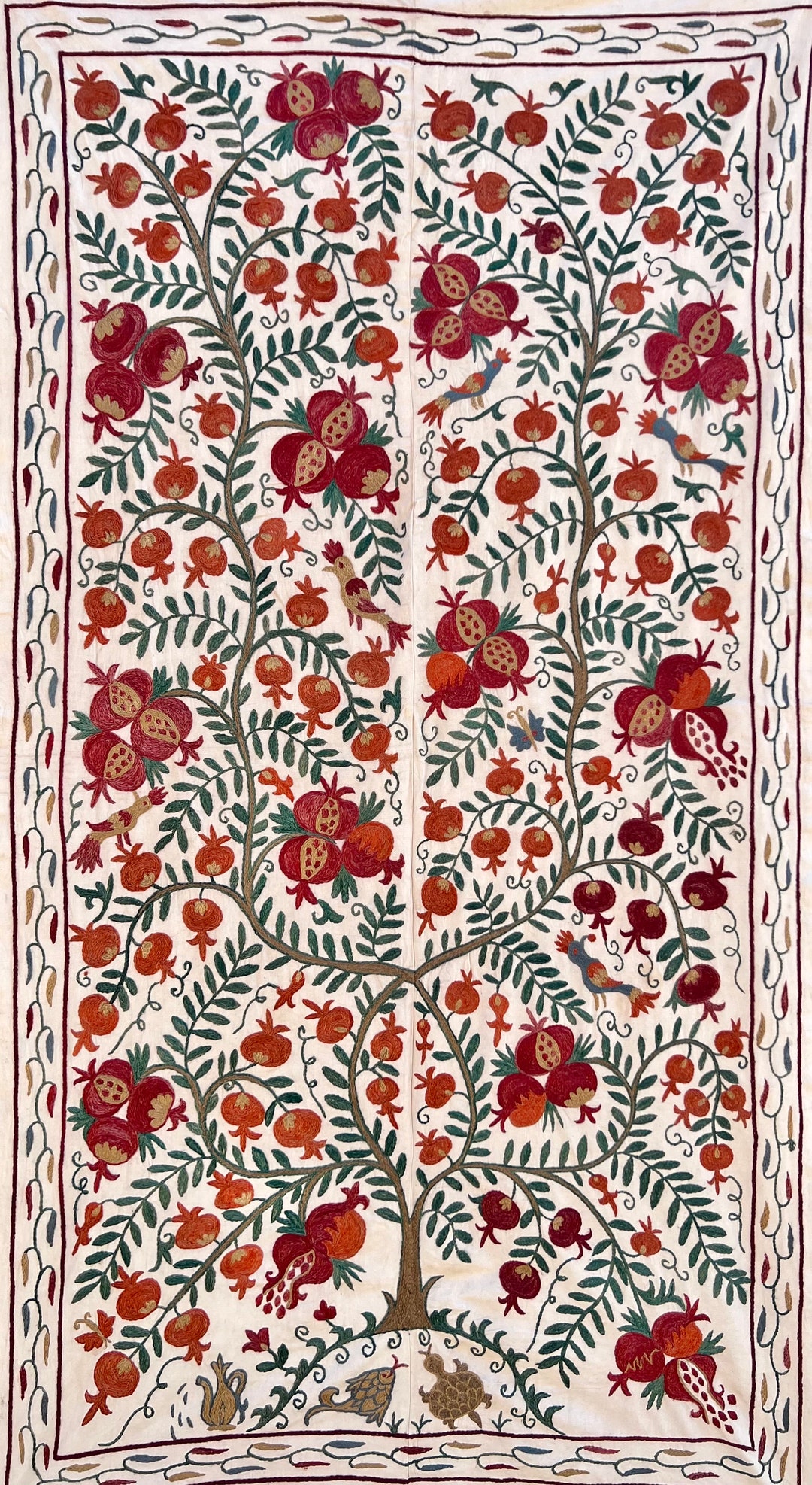 Silk Suzani Throw With Antique Bukhara Design, Suzani Textile, Home ...