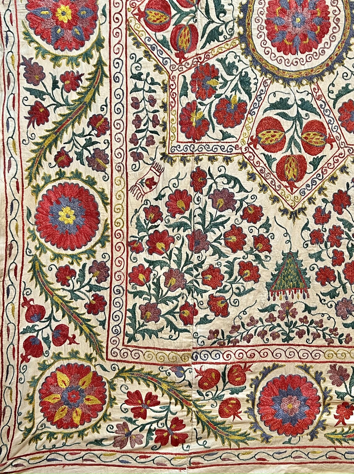 Silk Suzani Throw With Tree of Life Design Suzani Textile - Etsy