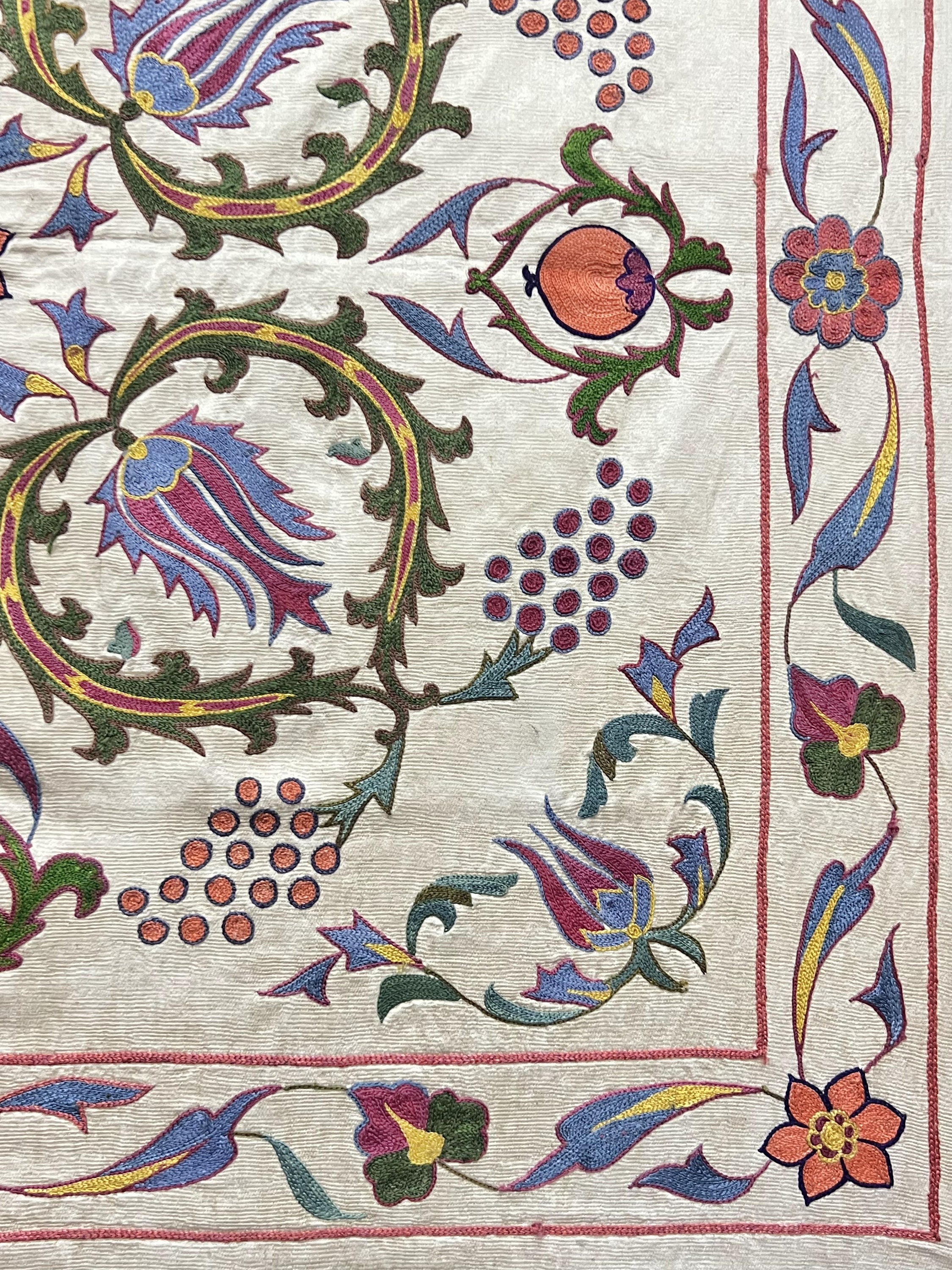 Silk Suzani Throw With Tree of Life Design, Suzani Textile, Suzani ...