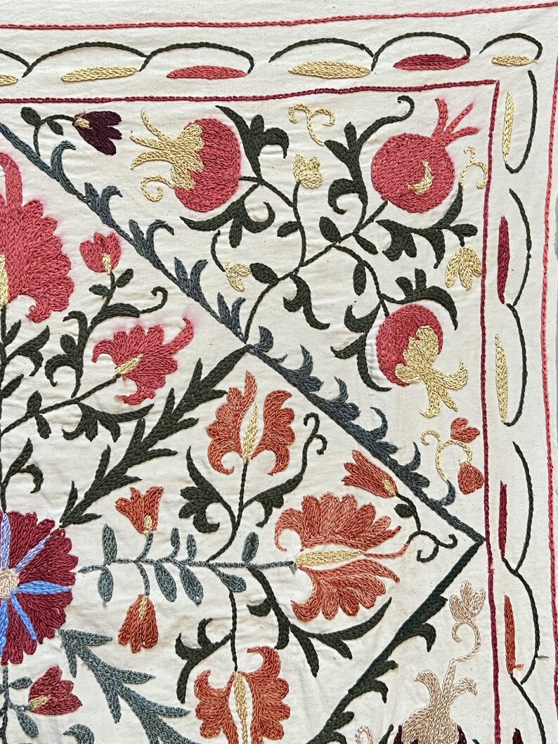 Classic Suzani Throw With Pomegranate Design Suzani Textile - Etsy