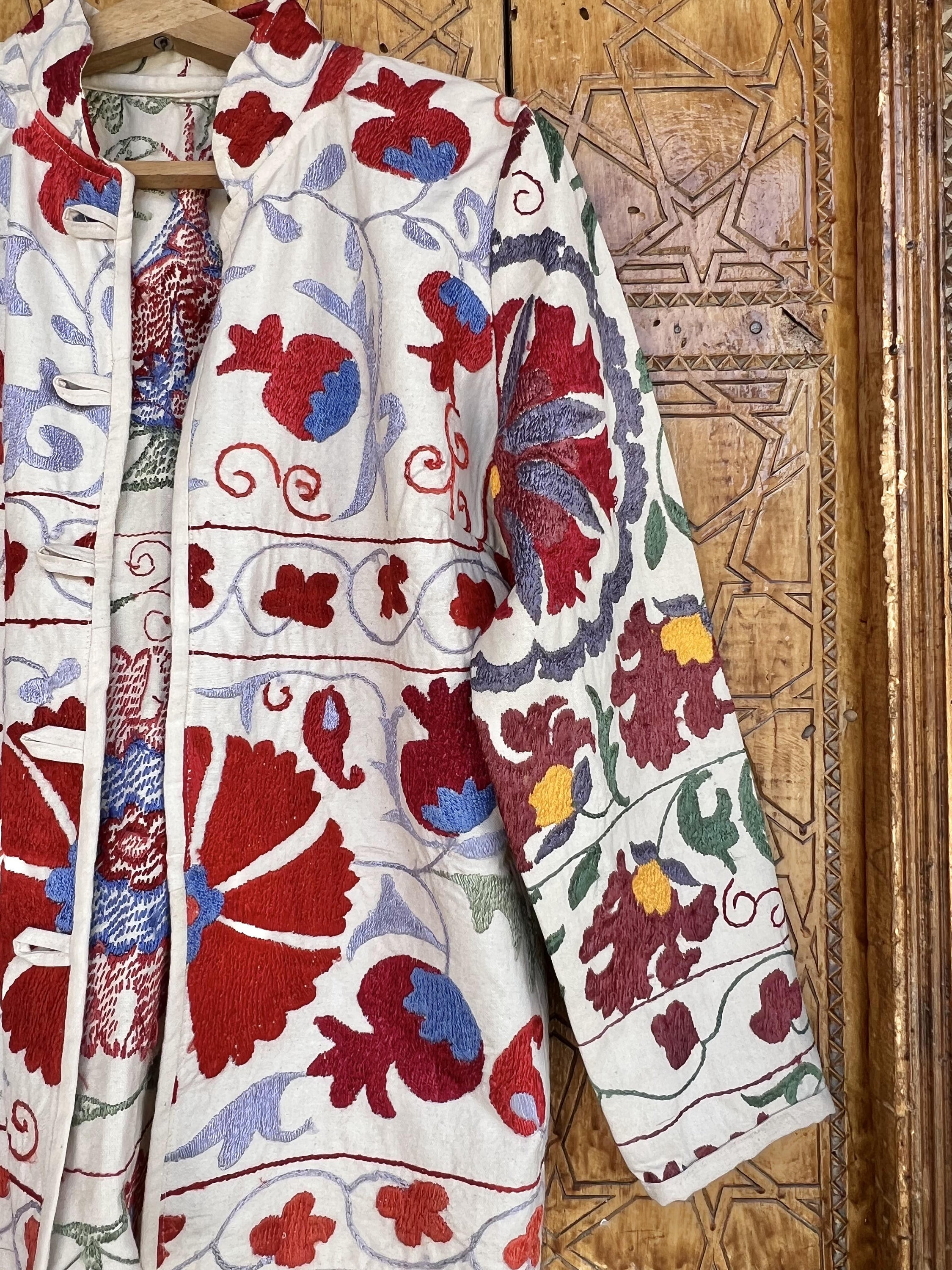Uzbek Suzani Embroidered Coat Jacket Suzani Long Caftan - Etsy