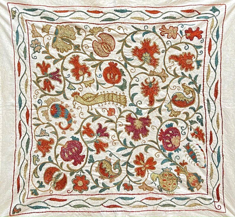 Classic Suzani Throw With Pomegranate Design Suzani Textile - Etsy