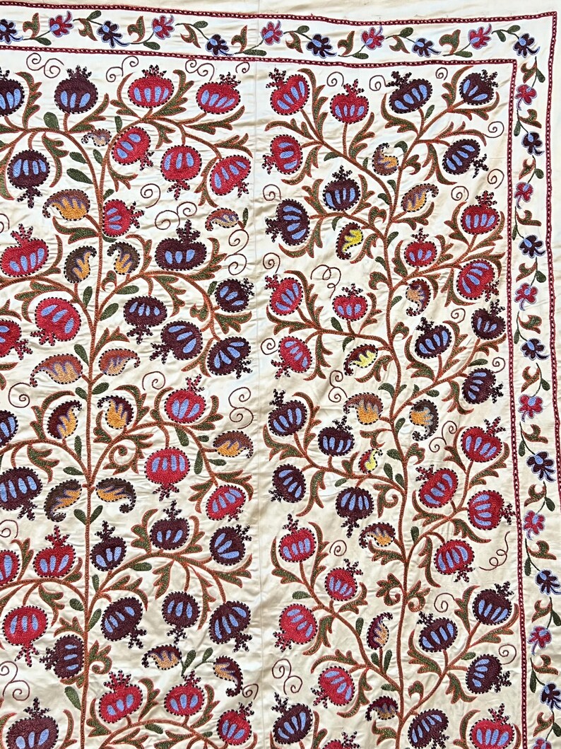 Uzbek Suzani Throw With Tree of Life Design Suzani Textile - Etsy
