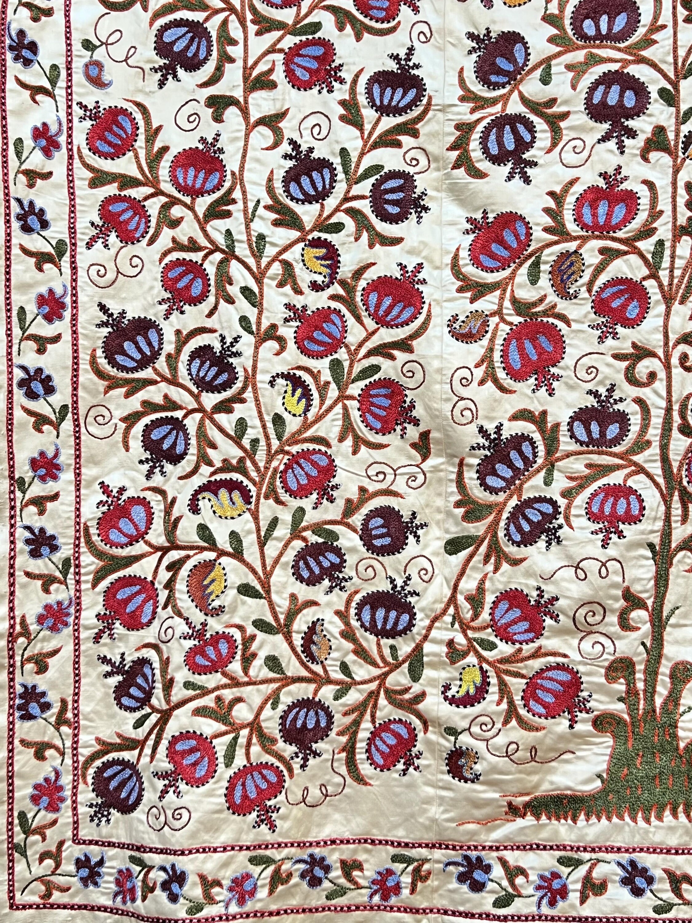 Uzbek Suzani Throw With Tree of Life Design Suzani Textile - Etsy