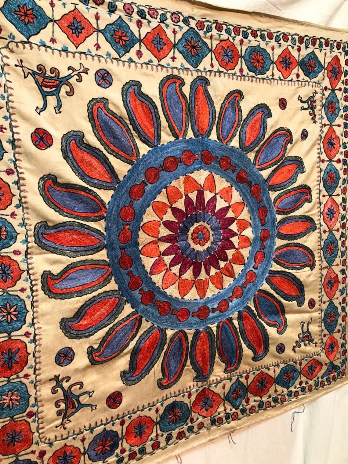 Bukhara Suzani Throw Silk Suzani With Pomegranates Suzani - Etsy