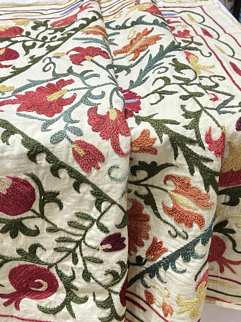 Classic Suzani Throw With Pomegranate Design Suzani Textile - Etsy