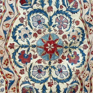 Silk Suzani Throw With Medallion Design, Suzani Textile, Suzani ...