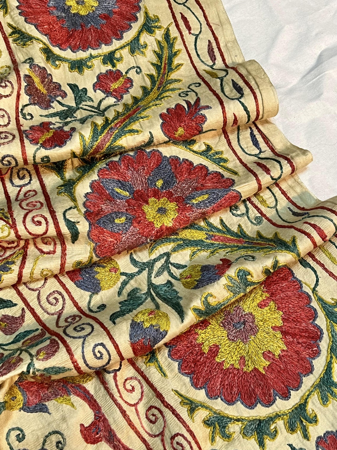 Silk Suzani Throw With Tree of Life Design Suzani Textile - Etsy