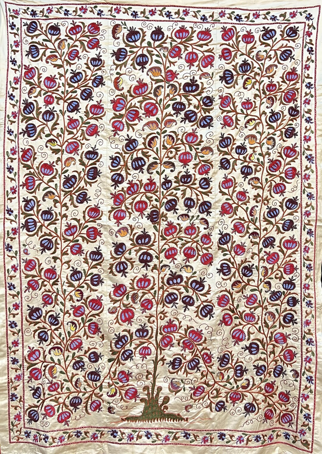 Uzbek Suzani Throw With Tree of Life Design Suzani Textile - Etsy