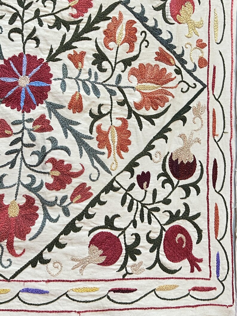 Classic Suzani Throw With Pomegranate Design Suzani Textile - Etsy