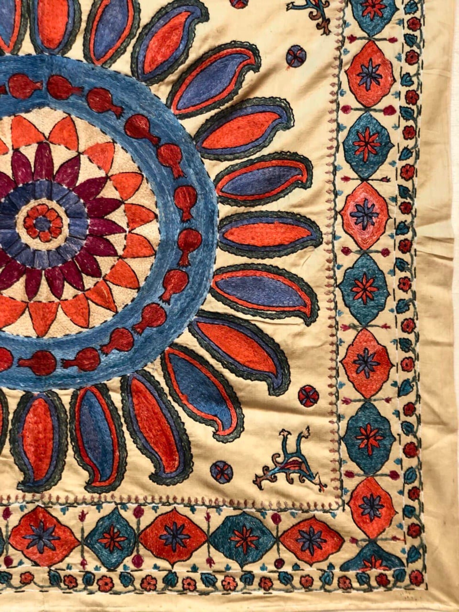 Bukhara Suzani Throw Silk Suzani With Pomegranates Suzani - Etsy