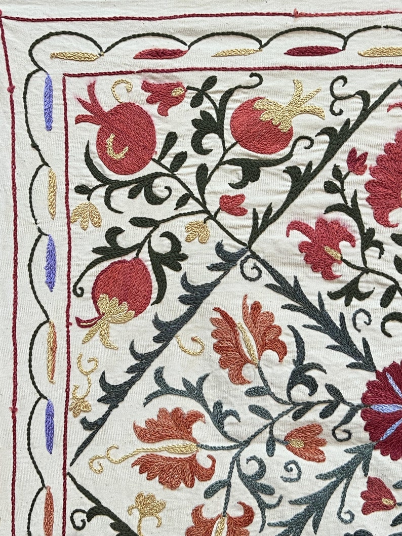 Classic Suzani Throw With Pomegranate Design Suzani Textile - Etsy