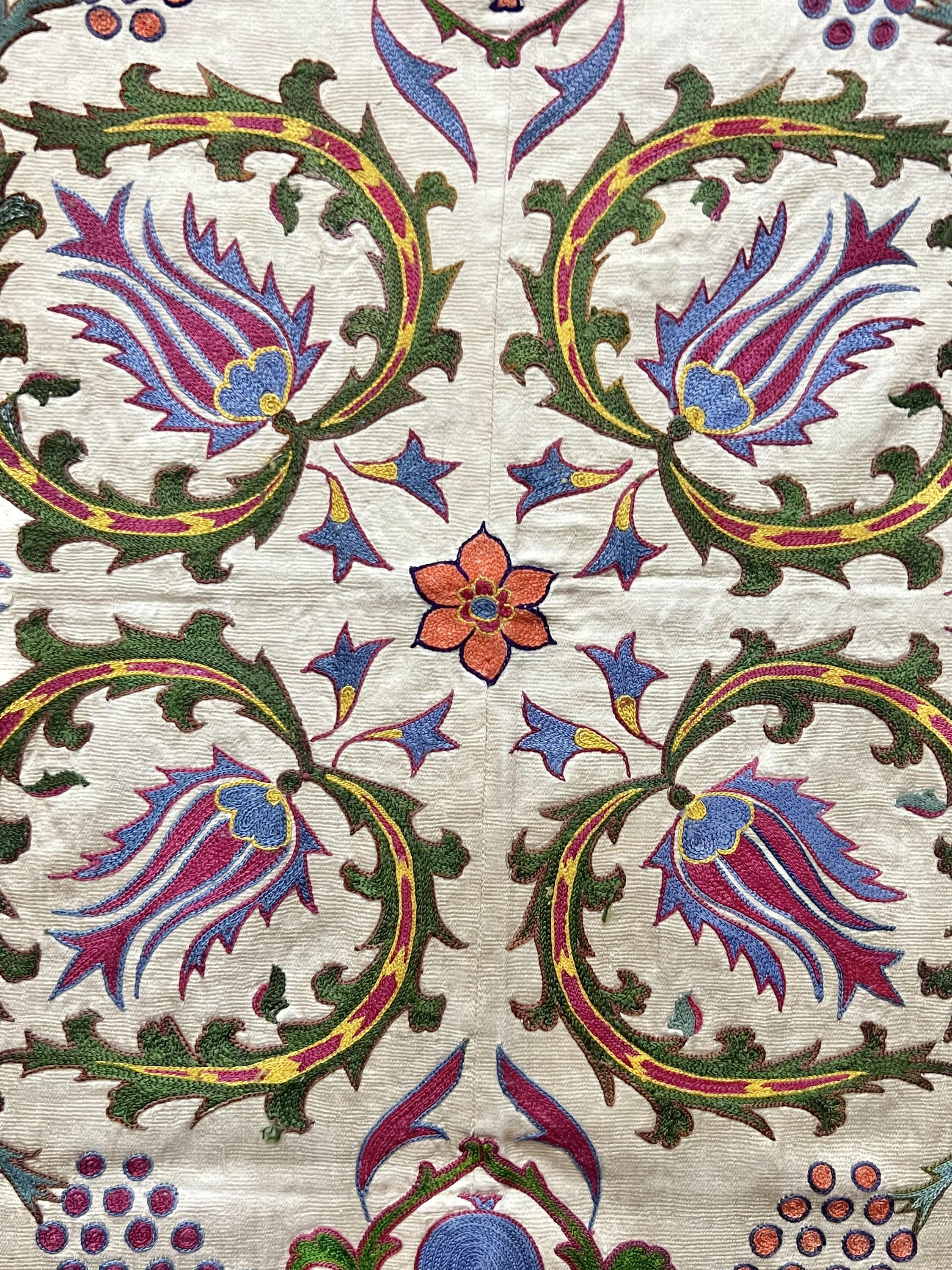 Silk Suzani Throw With Tree of Life Design, Suzani Textile, Suzani Fabrique, Classic Suzani ...